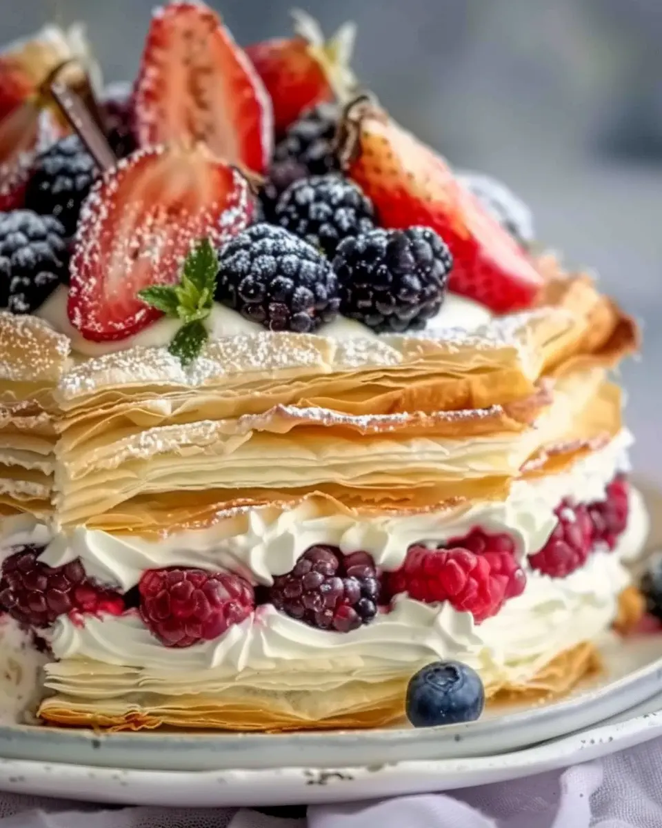 Puff Pastry Berry Cream Cake