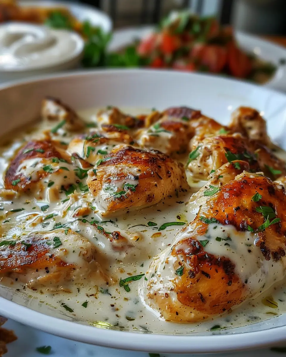 turkish chicken with creamy white sauce